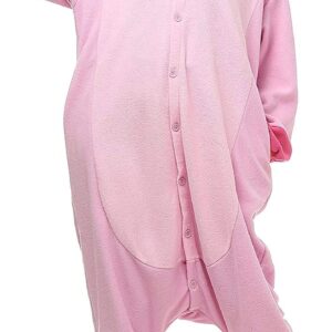 HAPPY LIVES Adult Women Onesie Pajama Halloween Costumes for Adult and Teenagers (Pink Stitch, X-Large)