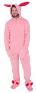 briefly stated a christmas story bunny union suit pajama costume (adult x-large)