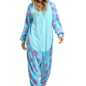 LABULA Slim Fit Unisex Adult Onesie Animal Pajamas Halloween Cosplay Sleepwear Purple