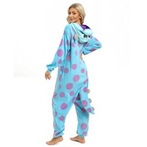 LABULA Slim Fit Unisex Adult Onesie Animal Pajamas Halloween Cosplay Sleepwear Purple