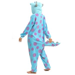 LABULA Slim Fit Unisex Adult Onesie Animal Pajamas Halloween Cosplay Sleepwear Purple