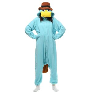 naitoke adult unisex perry the platypus onesie pajamas homewear sleepwear,146-159cm(4'9"-5'2")