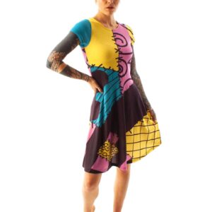 Disney Nightmare Before Christmas Sally Women's Short Sleeve Costume Dress Small