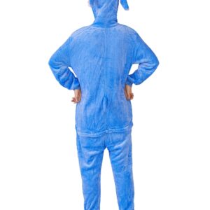 Unisex Adult Animal Onesie One-Piece Pajamas Cosplay Costume Halloween for Women and Men (US, Alpha, Medium, Regular, Regular, Blue)