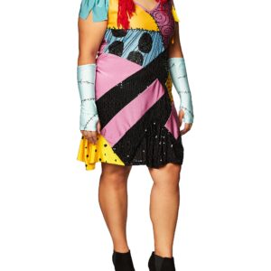 Disguise Tim Burtons The Nightmare Before Christmas Sally Glam Adult Costume,Yellow/Black/Purple,X-Large/18-20