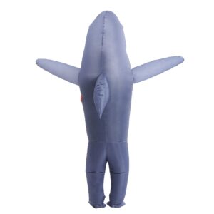 IHGYT Inflatable Shark Costume Air Blow up Jaws Jumpsuit Fancy Dress Funny Carcharias Suit for Cosplay Party Halloween Christmas Carnival