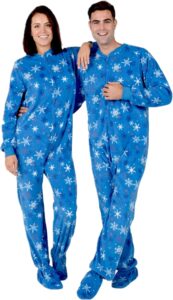 footed pajamas - its a snow day adult fleece one piece - adult - xsmall (fits 5'2-5'4")