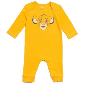 Disney Lion King Simba Newborn Baby Boys Snap Cosplay Coverall and Hat Set Lion King 0-3 Months