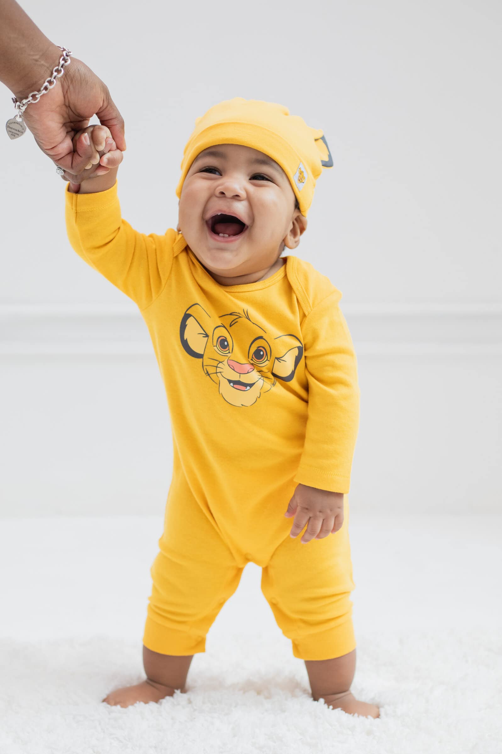 Disney Lion King Simba Newborn Baby Boys Snap Cosplay Coverall and Hat Set Lion King 0-3 Months