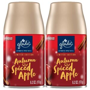 glade automatic spray refill, air freshener for home and bathroom, autumn spiced apple, limited edition scent, 6.2 oz, 2 count