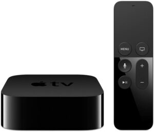 apple tv 4k hd 32gb streaming media player hdmi with dolby digital and voice search by asking the siri remote, black, mqd22ll/a-32g (renewed)