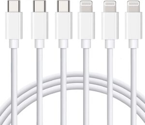 usb c to lightning cable [mfi certified] 3pack 6ft iphone fast charger cable power delivery type c charging cord compatible with iphone 14 13 13 pro max 12 12 pro max 11 xs xr x 8 ipad,white