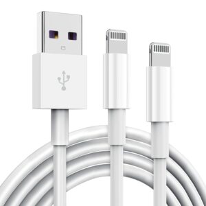 2 pack apple mfi certified iphone charger cable 6ft, apple lightning to usb cable cord 6 foot, 2.4a fast charging, apple phone long chargers for iphone 14/13/12/11/ x/xs/xr/8/7/6/se plus pro max mini