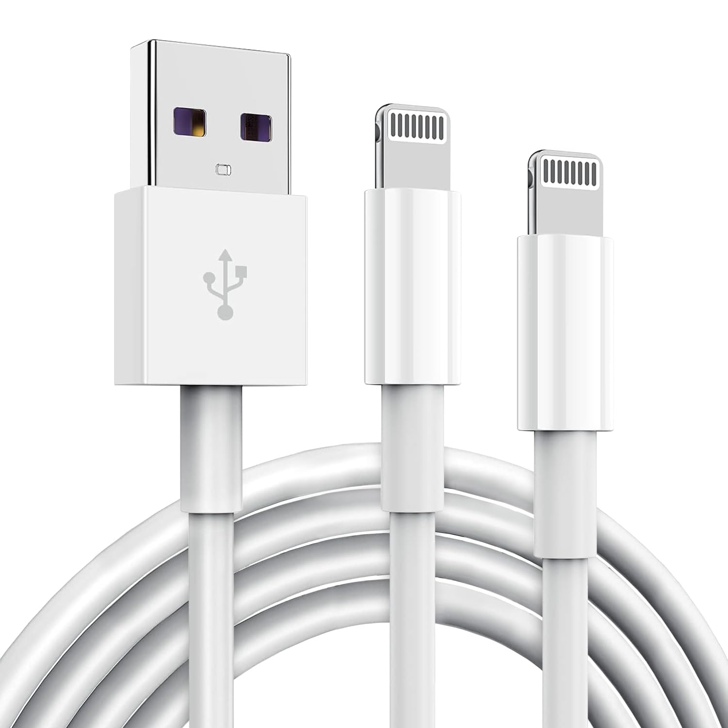 2 Pack Apple MFi Certified iPhone Charger Cable 6Ft, Apple Lightning to USB Cable Cord 6 Foot, 2.4A Fast Charging, Apple Phone Long Chargers for iPhone 14/13/12/11/ X/XS/XR/8/7/6/SE Plus Pro Max Mini