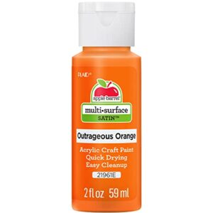 apple barrel multi surface acrylic paint, 2 oz, outrageous orange 2 fl oz