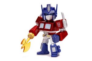 jada toys "transformers g1 optimus prime light-up 4"" die-cast metal collectible figure, toys for kids and adults