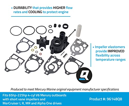 Quicksilver 96148Q8 Water Pump Repair Kit for Mercury and Mariner Outboards and MerCruiser Stern Drives