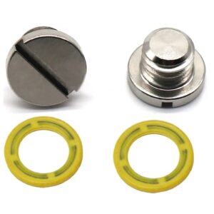 HeuroFosh 2 PCS 79953Q04 Marine Lower Unit Oil Drain Plug Screw and Gasket Fit Mercury MerCruiser I R MR Alpha 1 TR TRS and All O/Bs with 3/8-16 non-magnetic Replaces 816610A1 28634 79953 18-2244