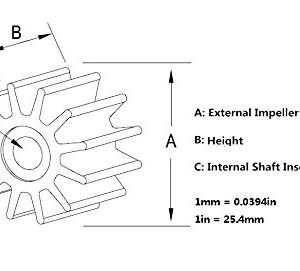 Boat Motor 47-862232A 2 47-862232A2 47-862232A-2 47-8M0104229 18-3016 Water Pump Impeller for Mercury Mercruiser 4.3L 5.0L 5.7L 6.2L 8.1L Sterndrive Outboard Engine, fit Mallory 9-45310