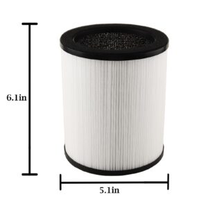 4 Pack KJ80 Replacement Filter Compatible with Druiap KJ80 Air Purifier, Upgraded 3-in-1 H13 Ture HEPA High-Efficiency Filter