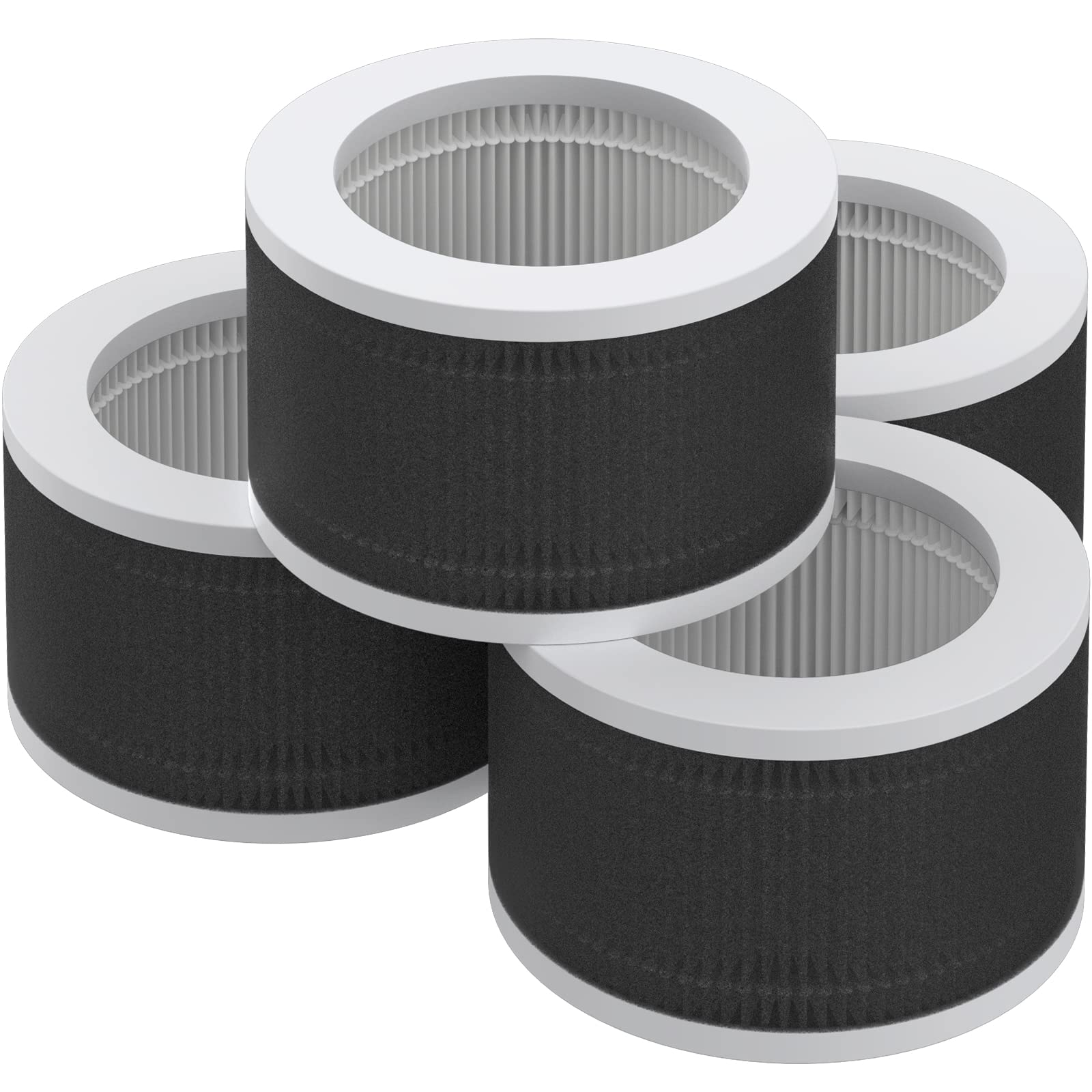 4 Packs EPI810 True HEPA Replacement Filter Compatible with KOIOS, MEGAWISE and MOO-KA EPI810 Air Cleaner Purifiers, with H13 True HEPA Filter and Carbon Pre-filter