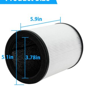 BBT BAMBOOST KJ80 Replacement Filter Compatible with Druiap KJ80 Air Purifier, 3-in-1 True HEPA and High-Efficiency Activated Carbon Filter, Compare to Part #AF3080, 2 Pack