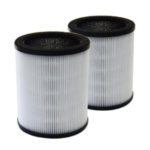 pureburg replacement true hepa filter compatible with druiap kj80 air purifier,part# af3080, h13 3-stage filtration high-efficiency activated carbon 2-in-1 air clean dust vocs,2-pack