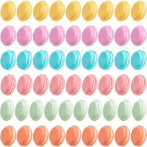 elsjoy 54 pack mini macaron storage boxes, macaron jewelry storage cases cute macaron pill boxes, colorful macaron shaped containers trinket boxes for earring, necklace, pill, travel