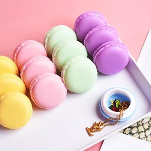 Elsjoy 54 Pack Mini Macaron Storage Boxes, Macaron Jewelry Storage Cases Cute Macaron Pill Boxes, Colorful Macaron Shaped Containers Trinket Boxes for Earring, Necklace, Pill, Travel