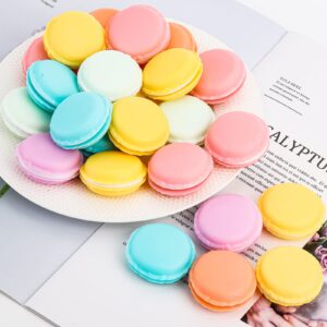 Elsjoy 54 Pack Mini Macaron Storage Boxes, Macaron Jewelry Storage Cases Cute Macaron Pill Boxes, Colorful Macaron Shaped Containers Trinket Boxes for Earring, Necklace, Pill, Travel