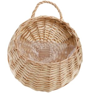 Elsjoy Hanging Wicker Basket for Plant, Decorative Wall Hanging Rattan Basket, Wicker Woven Basket Hanging Flower Basket for Front Door, Home, Garden (𝐏𝐥𝐚𝐧𝐭 𝐍𝐨𝐭 𝐈𝐧𝐜𝐥𝐮𝐝𝐞𝐝)