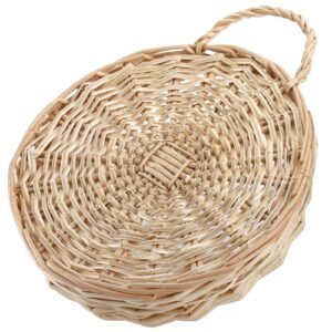 Elsjoy Hanging Wicker Basket for Plant, Decorative Wall Hanging Rattan Basket, Wicker Woven Basket Hanging Flower Basket for Front Door, Home, Garden (𝐏𝐥𝐚𝐧𝐭 𝐍𝐨𝐭 𝐈𝐧𝐜𝐥𝐮𝐝𝐞𝐝)