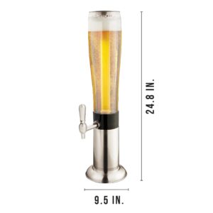 Hammer + Axe Drink Dispenser [2023 Amazon Exclusive] Pro-Pour Tap & Bottle Opener, 88 Fl Oz, Home Bar Party Accessory, Elegant Design, Portable Beverage Tower Server, Beer Liquor Margaritas Cocktails