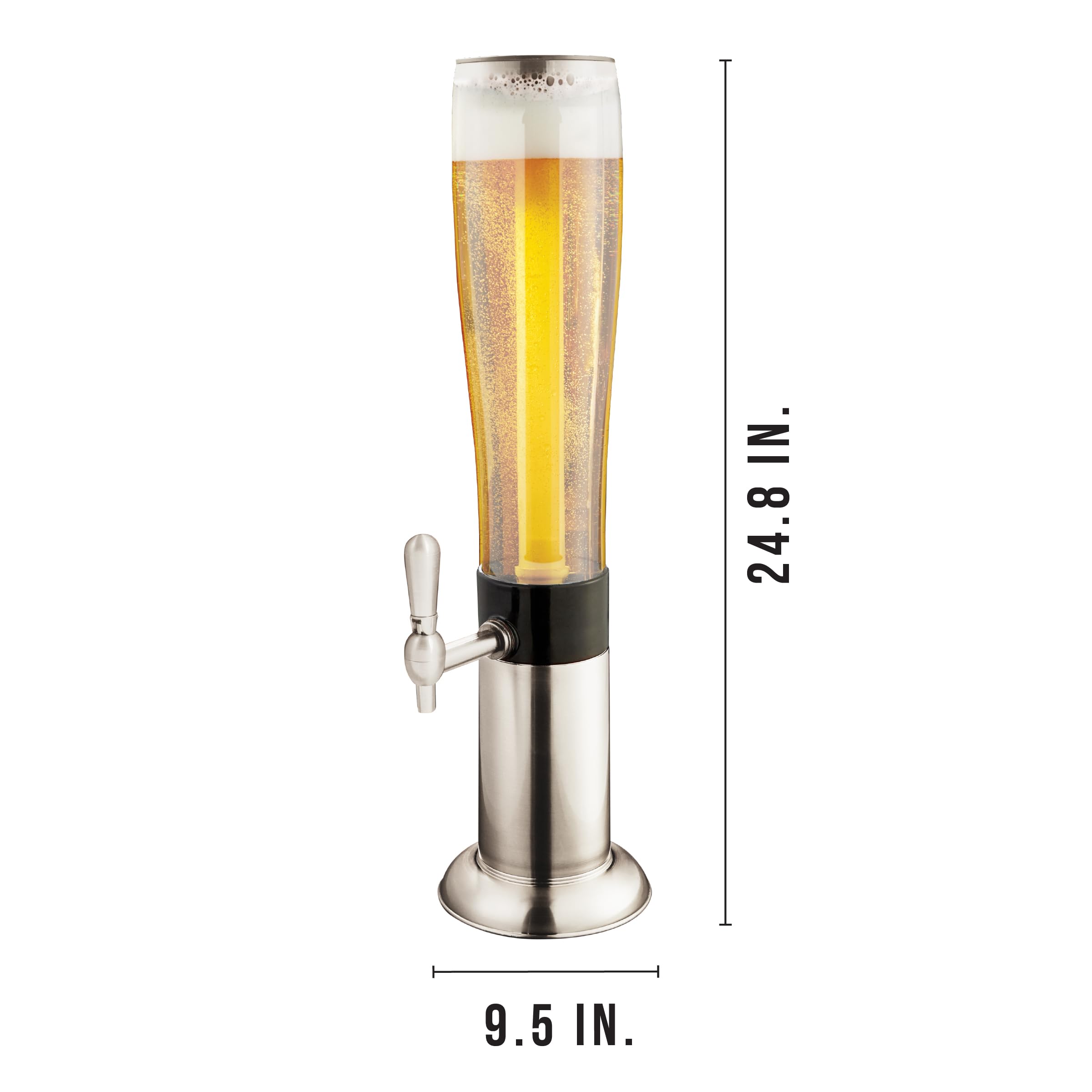 Hammer + Axe Drink Dispenser [2023 Amazon Exclusive] Pro-Pour Tap & Bottle Opener, 88 Fl Oz, Home Bar Party Accessory, Elegant Design, Portable Beverage Tower Server, Beer Liquor Margaritas Cocktails