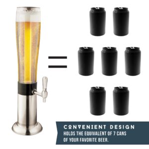 Hammer + Axe Drink Dispenser [2023 Amazon Exclusive] Pro-Pour Tap & Bottle Opener, 88 Fl Oz, Home Bar Party Accessory, Elegant Design, Portable Beverage Tower Server, Beer Liquor Margaritas Cocktails