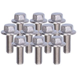 10pcs flanged hex head bolts m5 10/12/16/20/25/30/35/40mm, hex bolts stainless steel 304 screws accessory(m5*12)