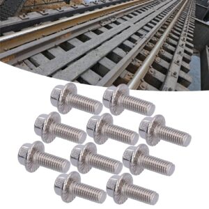 10Pcs Flanged Hex Head Bolts M5 10/12/16/20/25/30/35/40mm, Hex Bolts Stainless Steel 304 Screws Accessory(M5*12)