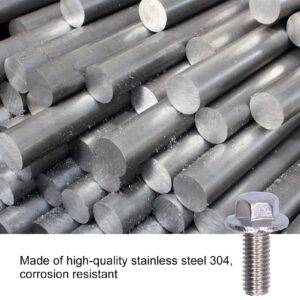 10Pcs Flanged Hex Head Bolts M5 10/12/16/20/25/30/35/40mm, Hex Bolts Stainless Steel 304 Screws Accessory(M5*12)