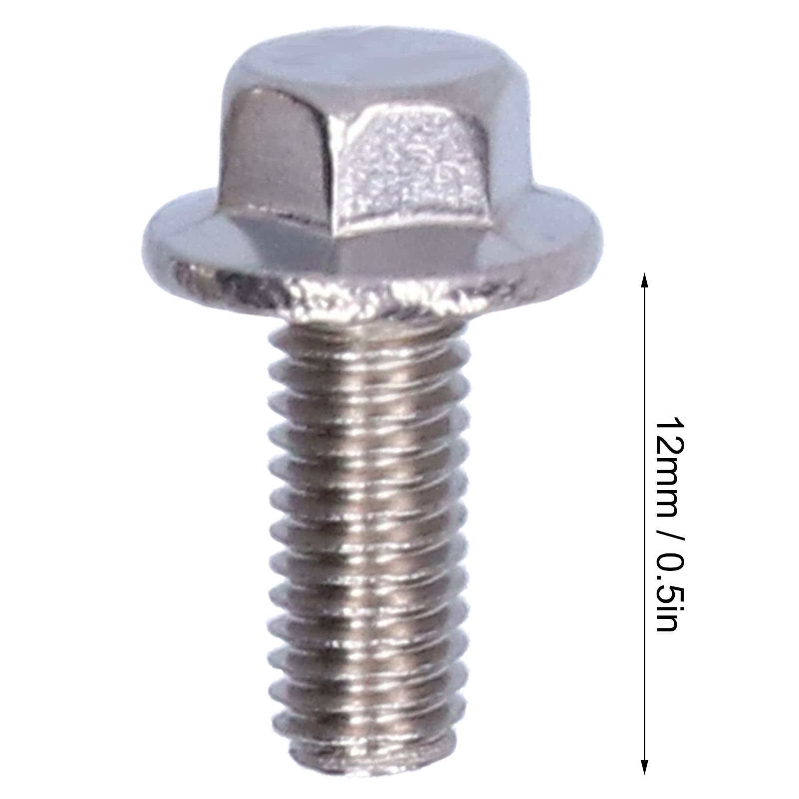 10Pcs Flanged Hex Head Bolts M5 10/12/16/20/25/30/35/40mm, Hex Bolts Stainless Steel 304 Screws Accessory(M5*12)