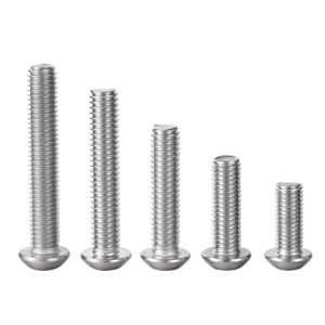 M5-0.8 x 12mm Socket Button Head Socket Cap Bolts Screws Allen Socket Drive Screws Stainless Steel 304 (A2-70) Fully Threaded Machine Screws, Pack of 100