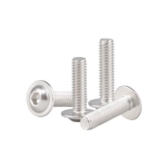 304 stainless steel round head hex socket screws with pads, flat head semi-round head machine wire bolts with pads hexagon socket screws (size : m5*12)