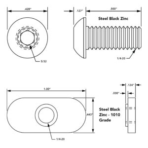 8020, 3393, 10 Series Bolt Combo, 1/4-20 x 0.5 Inch Button Head Socket Cap Screw with Slide in Economy T-Nut Steel Hardware 80/20 Nuts and Bolts Set (12 Pack)