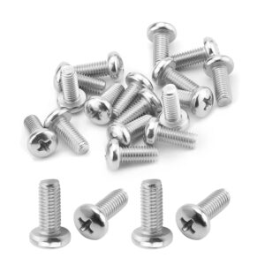 mromax m5-0.8x12mm pan head phillips machine screws 304 stainless steel metric cross head screws bolts fasteners fully threaded silver gray 20pcs