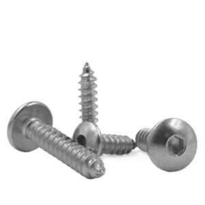 CHANWA 10pcs 304 Stainless Steel Umbrella Head/Mushroom Head Hexagonal self-Tapping Screws Large Flat Head Hexagonal self-Tapping Screws Hexagon Socket Screws (Size : M5*12)