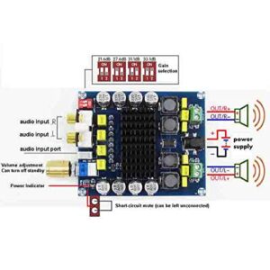 Taidacent XH-M512 Class D Car Amplifier TDA7498 High-power Digital Power Amplifier Board 2x100W Car Amplifier Gold Plated Upgrade