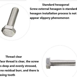 Small Brass Screws,self-Tapping Screw,Screw Bolt Stainless Steel 304 Outer Hexagon Screw, Outer Hexagon Full Thread Bolt (Color : M5*60 (5 Pcs)) (Color : M5*12 (5 Pieces))