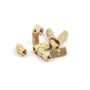 uteyeew 100pcs/lot m5*12 blind end brass insert nut, single thread brass knurl nut od 7.3mm