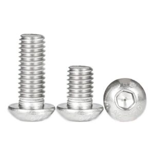 chanwa 10pcs 304 stainless steel half round head screws, hexagon socket screws, round cup umbrella head cabinet screws hexagon socket screws (size : m5*12)