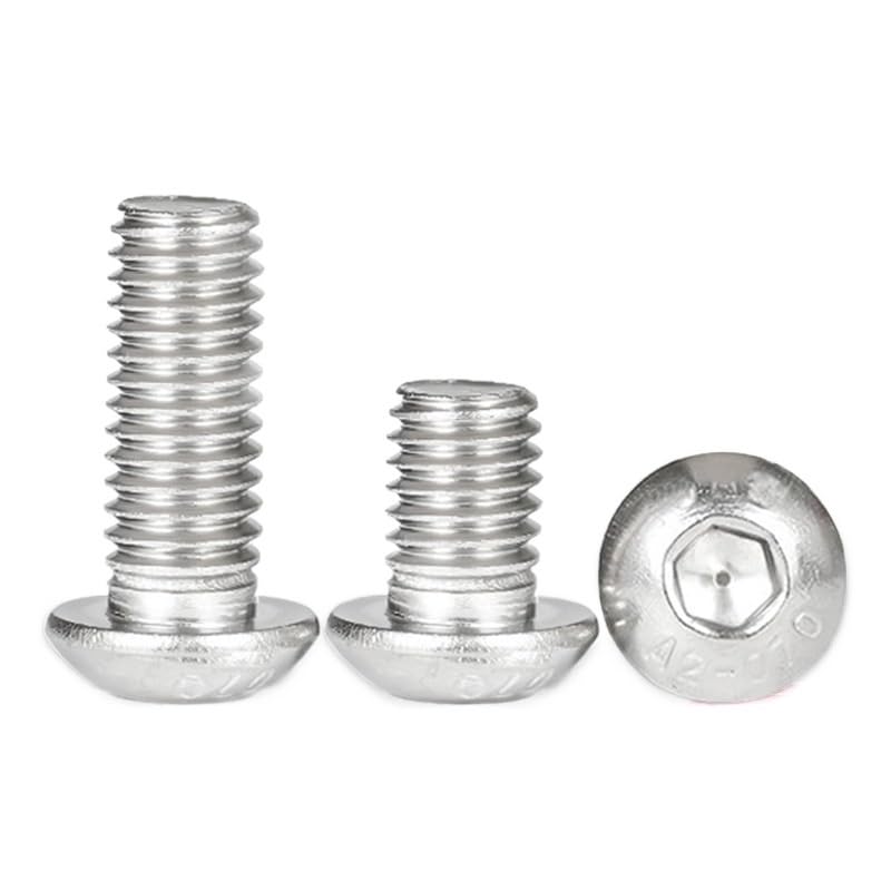 CHANWA 10pcs 304 Stainless Steel Half Round Head Screws, Hexagon Socket Screws, Round Cup Umbrella Head Cabinet Screws Hexagon Socket Screws (Size : M5*12)