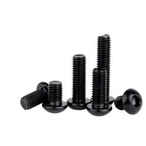 10pcs 304 stainless steel black yuan cup bolts round head hexagonal screws pan head carbon steel screws hexagon socket screws (size : m5*12)